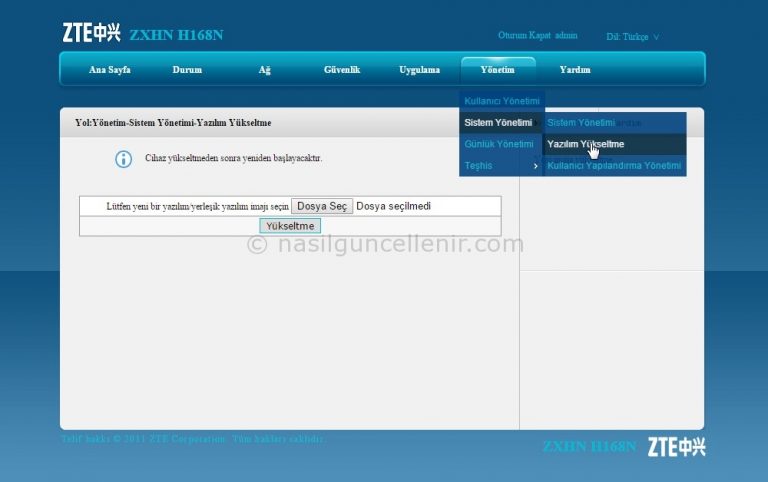 ZTE ADSL Modem Nasıl Güncellenir? ⋆ Nasıl Güncellenir?